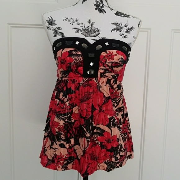 Guess | Tops | Strapless Floral Tank | Poshmark